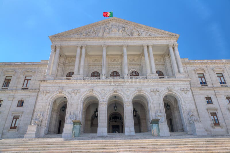Parliament Building, Lisbon, Portugal Stock Image - Image of palace ...