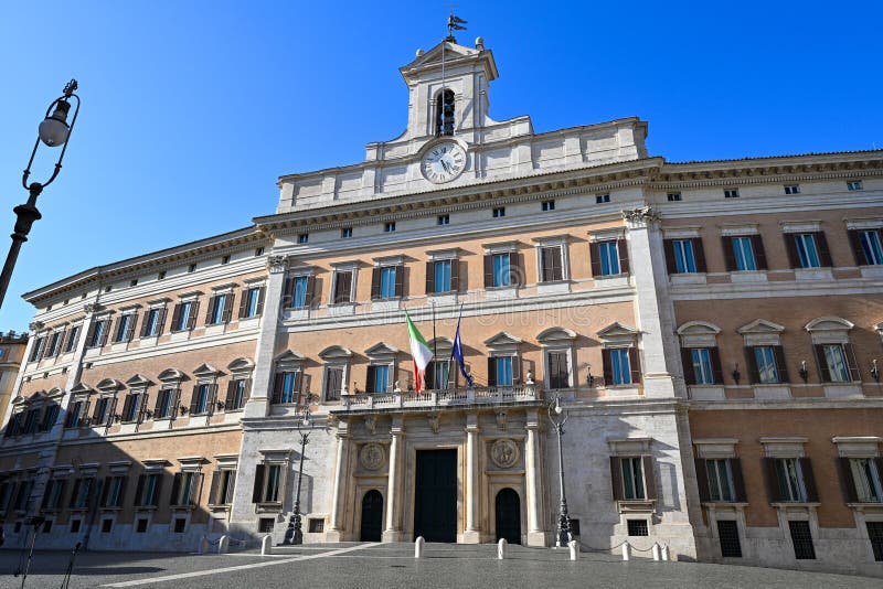 Parliament Building Montecitorio Palace - Rome, Italy Stock Image ...