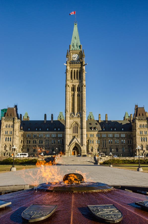 Parliament Building in Ottawa, Canada Stock Image - Image of flame ...