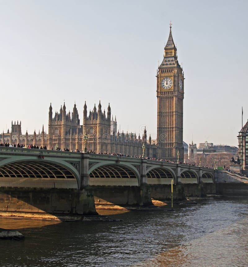 Spring Colors of London. Flowers, Sky, Parliament Stock Photo - Image ...