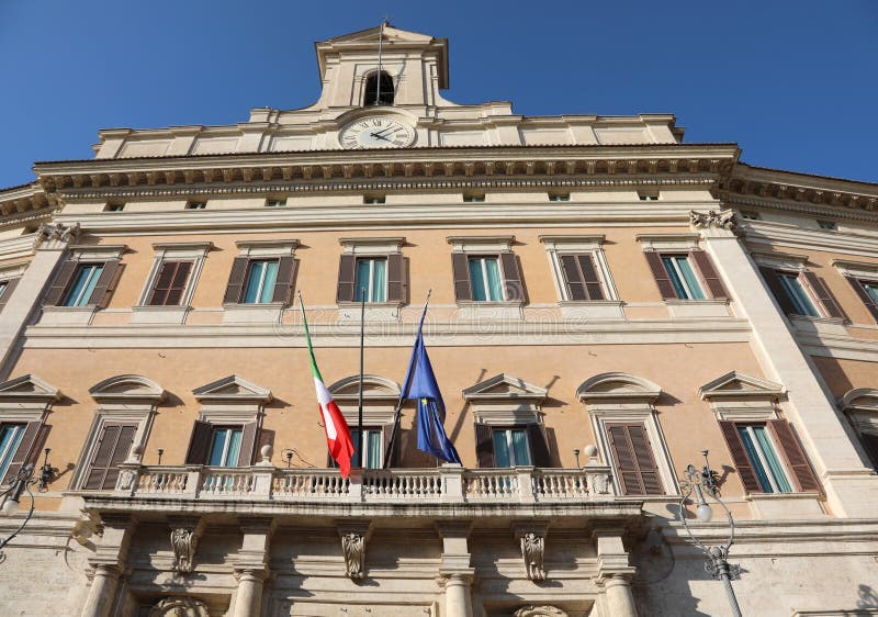 Parliament Palace in Rome Italy Stock Photo - Image of deputies ...