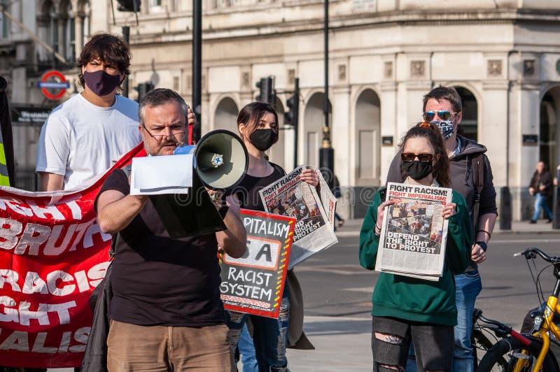 PARLIAMENT SQUARE, LONDON, ENGLAND- 17 April 2021: Protesters at a KILL ...