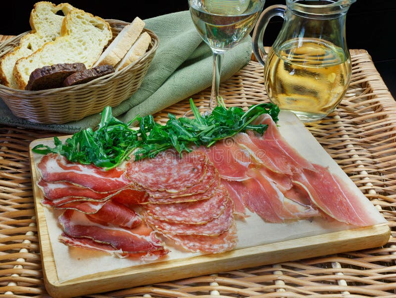 Parma Ham (jamon) Traditional Italian Meat Specialties Stock Image ...