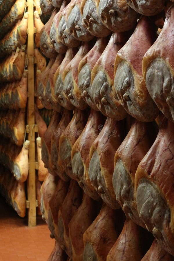 Parma ham maturing room stock image. Image of lunch, hamon - 67379015