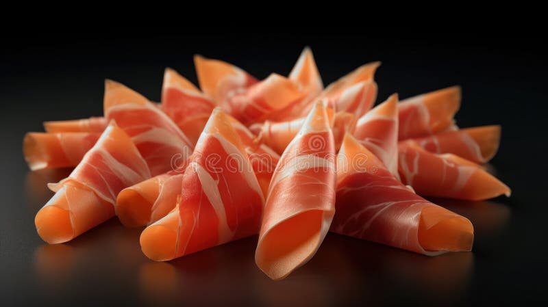 Parma Ham Rolls Stuffed with Red Fish. Buffet Appetizer Stock ...
