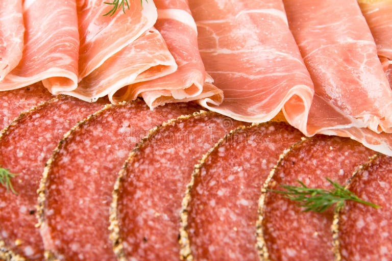 Parma ham and salami stock image. Image of deli, food - 4024727