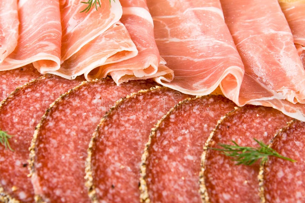 Parma ham and salami stock image. Image of deli, food - 4024727