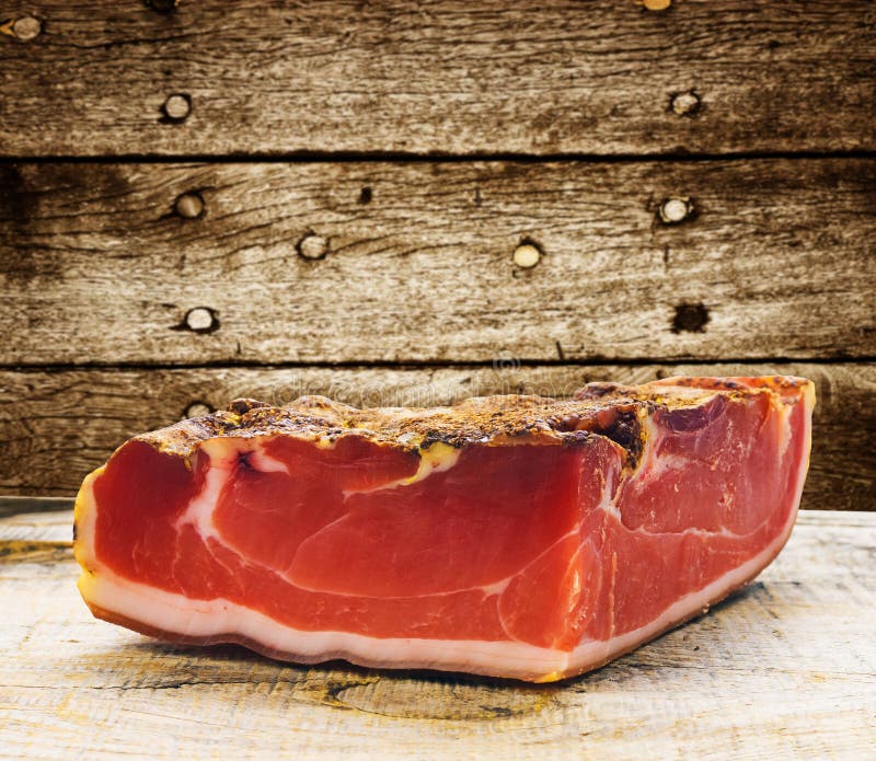 Single Parma or Prosciutto Ham in a Butchery Stock Photo - Image of ...