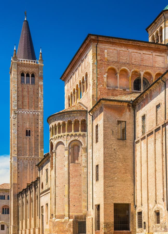 Parma, Italy: View of the Governor`s Palace and Monument of Giuseppe ...