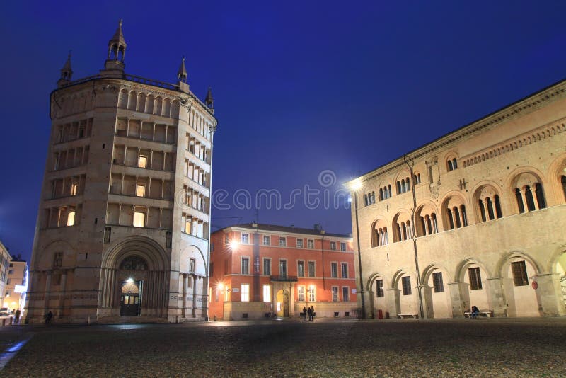 Parma Religious Centre at Night Stock Image - Image of monument ...