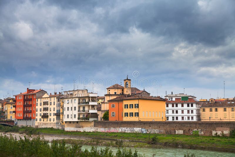 Parma Stream, Italy in Autumn Day Stock Image - Image of italian ...