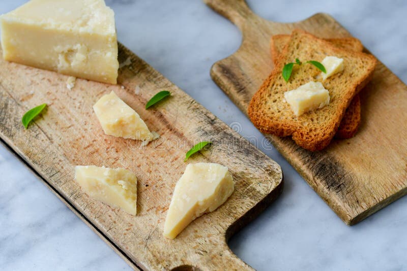 Parmesan Cheese and Bread Rusks Stock Image - Image of biscottes ...