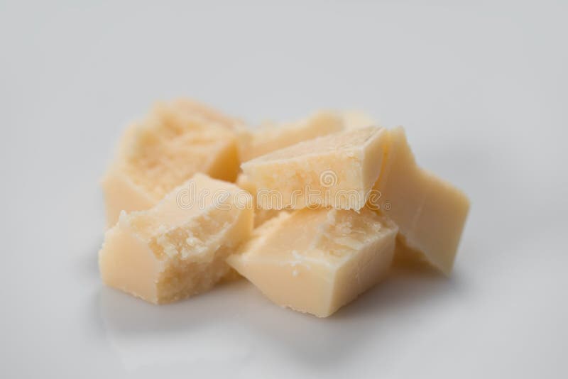 Parmesan Cheese Chunks on White Background Stock Photo - Image of chunk ...