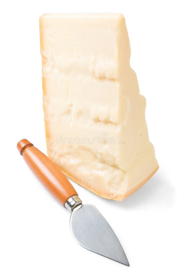 Parmesan Cheese Piece with Knife. Stock Image - Image of cheese, edible ...