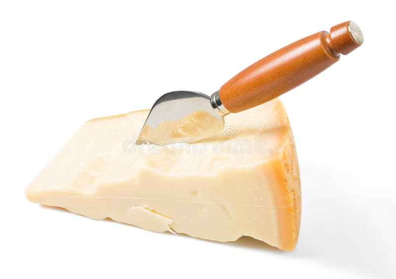 Parmesan Cheese Piece with Knife. Stock Photo - Image of eating ...