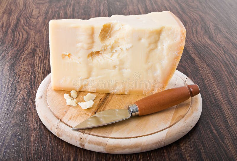 Parmesan Cheese Piece with Knife. Stock Image - Image of freshness ...