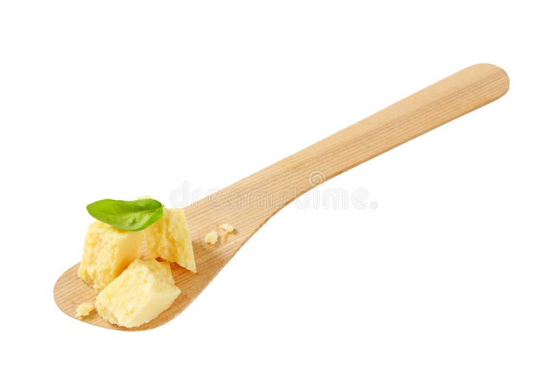 Parmesan Cheese on Wooden Spatula Stock Image - Image of wooden ...