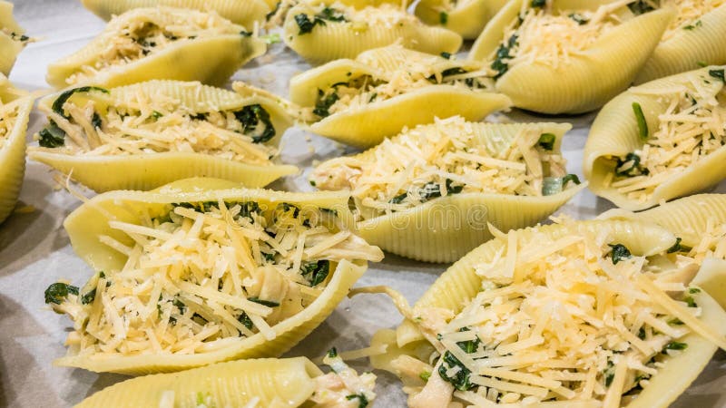 Parmesan Chicken Stuffed Shells Stock Image - Image of cheese, pasta ...