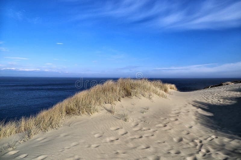 Parnidis Sand Dune in Sunset. Curonian Spit, Nida City, Lithuania Stock ...