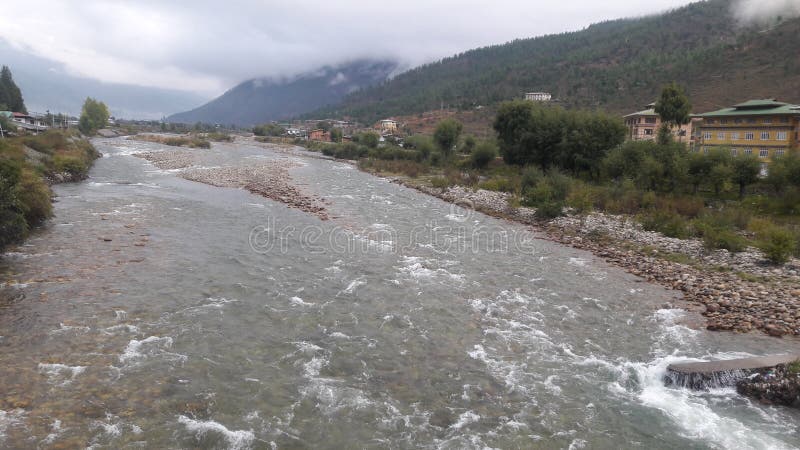 Paro river stock image. Image of watercourse, tree, waterway - 108875381