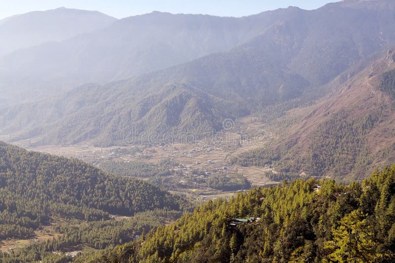 Paro Valley, Paro, Bhutan stock image. Image of forest - 67147653
