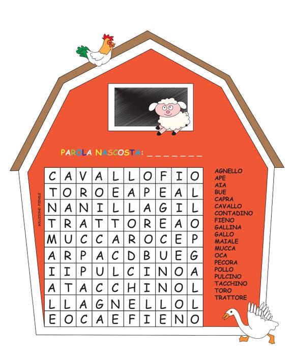 Parole Incrociate in Italiano Illustrazione di Stock - Illustrazione di ...