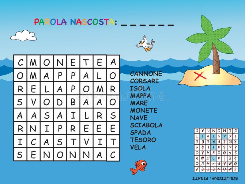 Parole Incrociate in Italiano Illustrazione di Stock - Illustrazione di ...