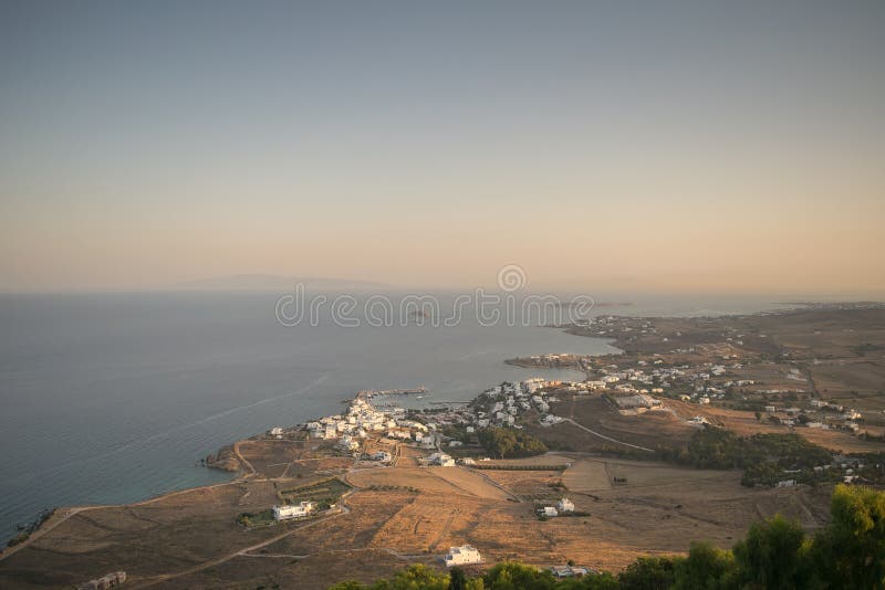 Paros Island in Greece. View from Top of a High Mountain Stock Image ...