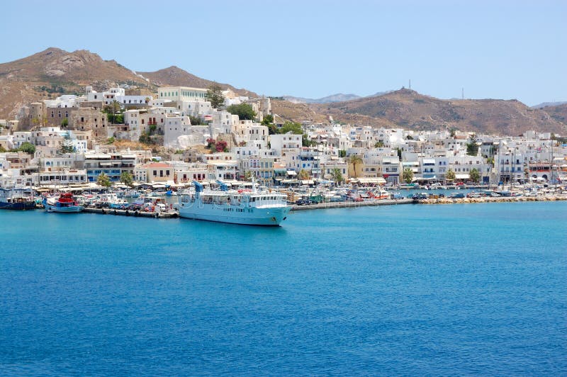 Paros island harbour view stock image. Image of port - 23753685