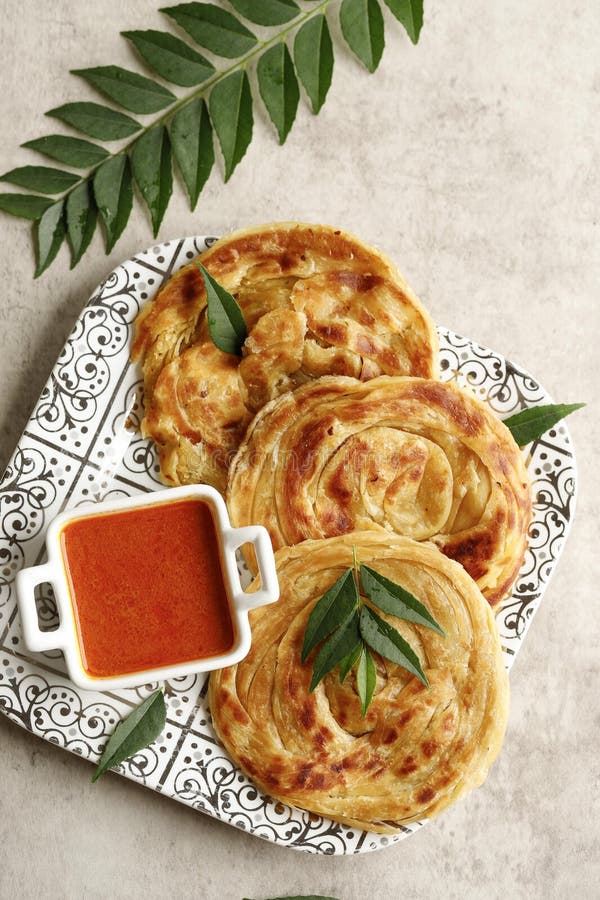 Parotta or Paratta Bread with Curry Sauce Stock Image - Image of kerala ...