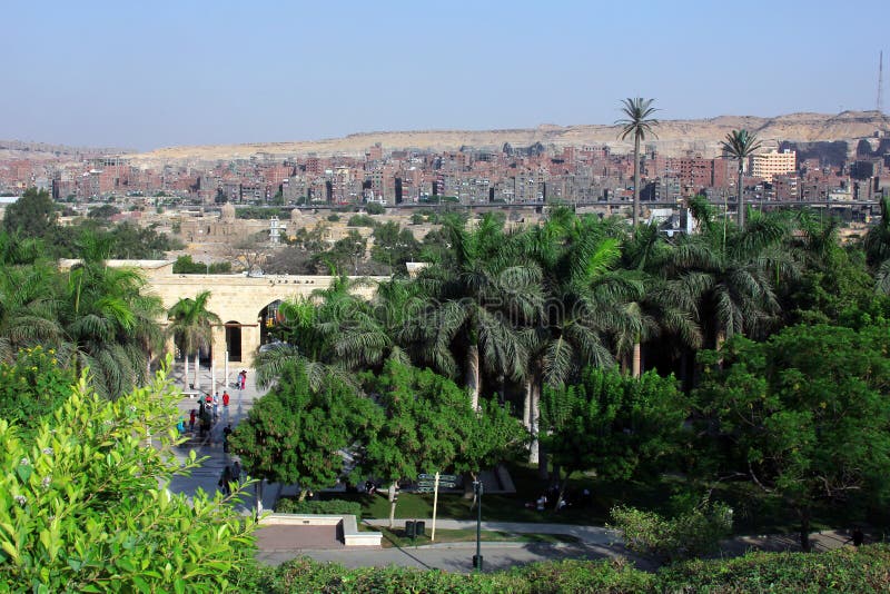 Parque Al Azhar, El Cairo, Egipto Imagen editorial - Imagen de cielo ...