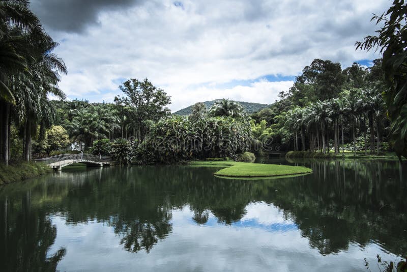 Parque com um lago imagem de stock. Imagem de curso, brasil - 57144961