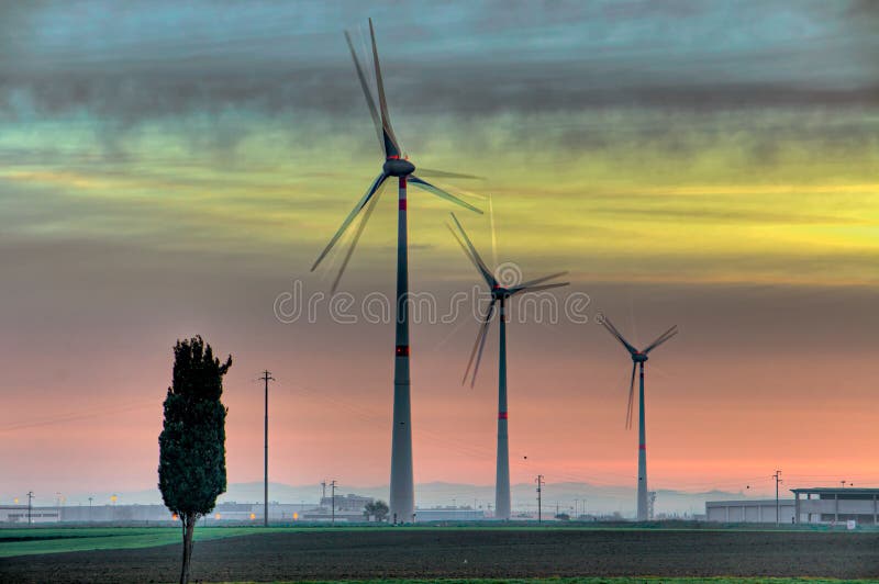 Parque de Aeolic foto de stock. Imagem de vento, torre - 13065026