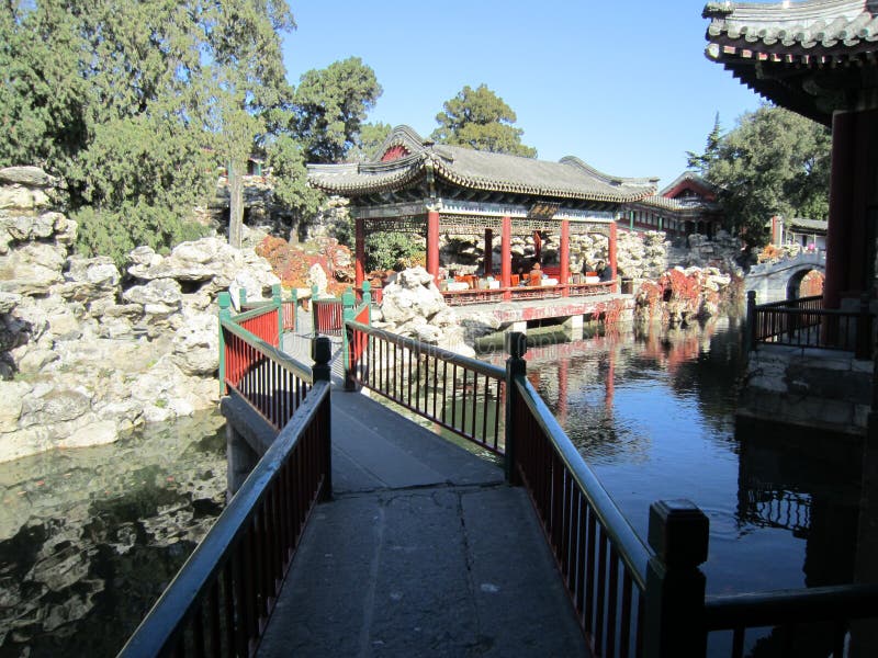 Parque De Beihai Da Porcelana Do Pequim Foto de Stock - Imagem de ...