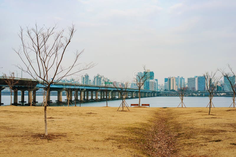 Parque de Han River foto de archivo. Imagen de paisaje - 74701294