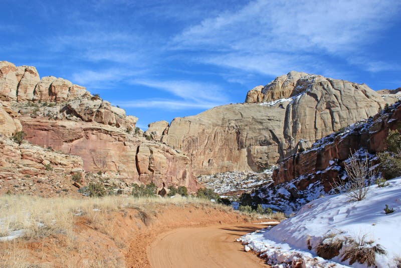 Parque Nacional Capitol Reef, Utah, En Invierno Foto de archivo ...