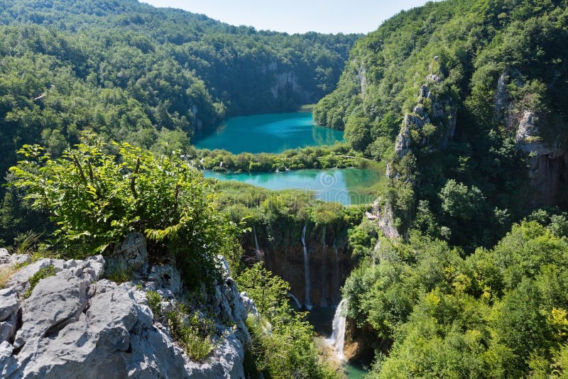 Grande Cascata De Veliki Ou Slap Plitvica, Parque Nacional Dos Grandes ...