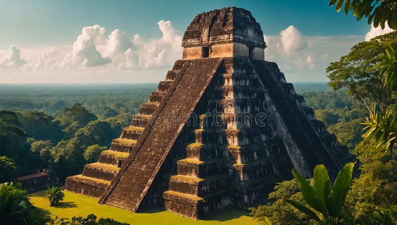 Parque Nacional Tikal Guatemala Stock de ilustración - Ilustración de ...