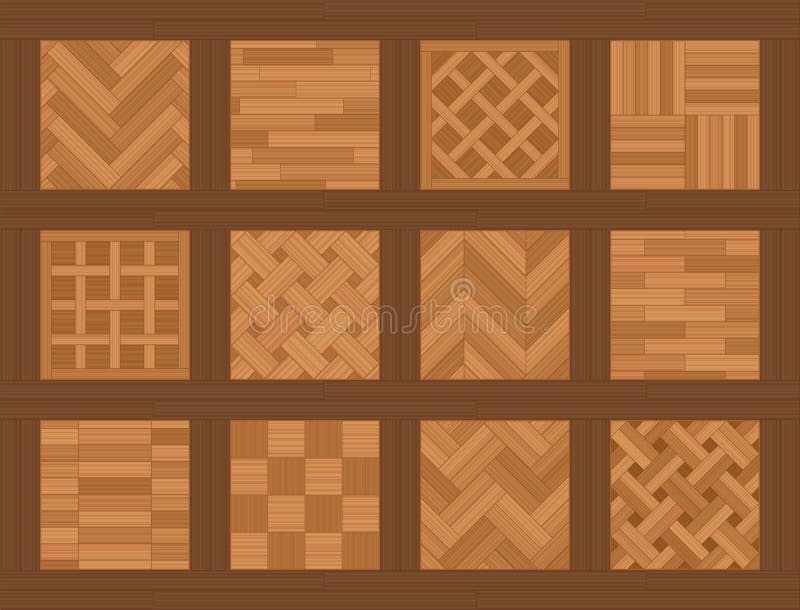 Parquet Patterns Collection Outline Illustration Stock Vector ...