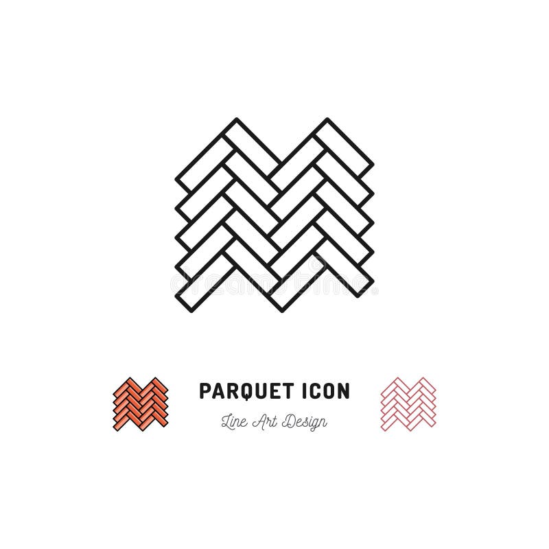 Parquet Icon, Wooden Floor Symbol, Vector Thin Line Art Symbol Stock ...