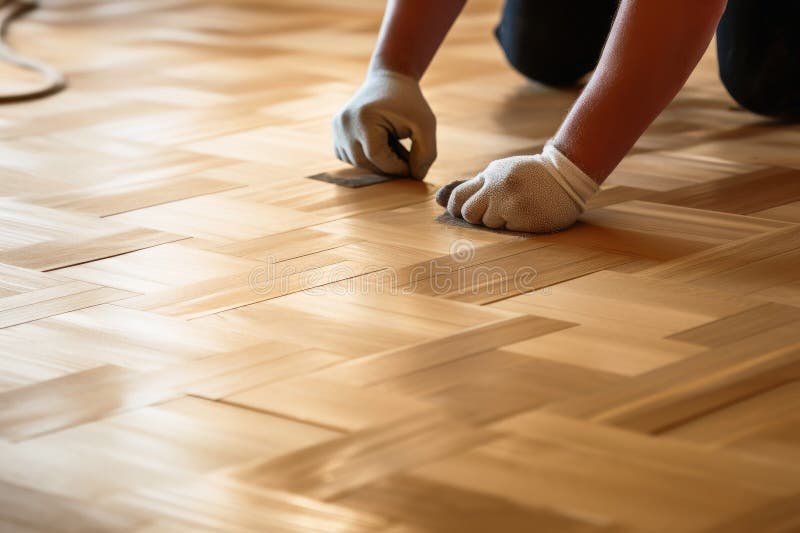 A parquet layer at work stock illustration. Illustration of wooden ...