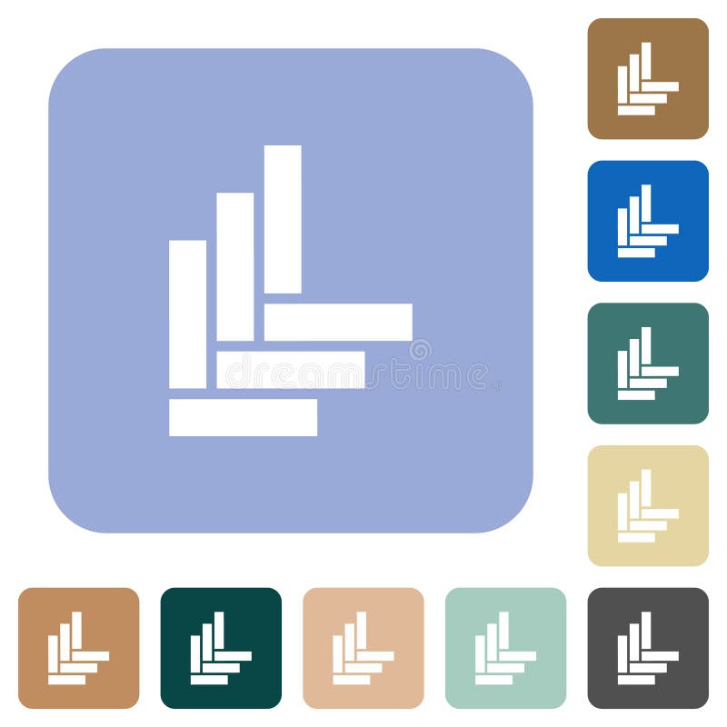 Parquet Pattern Rounded Square Flat Icons Stock Vector Illustration
