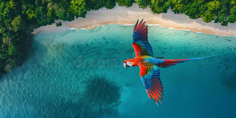 A Parrot from Above a Sea of Coral Stock Photo - Image of destination ...