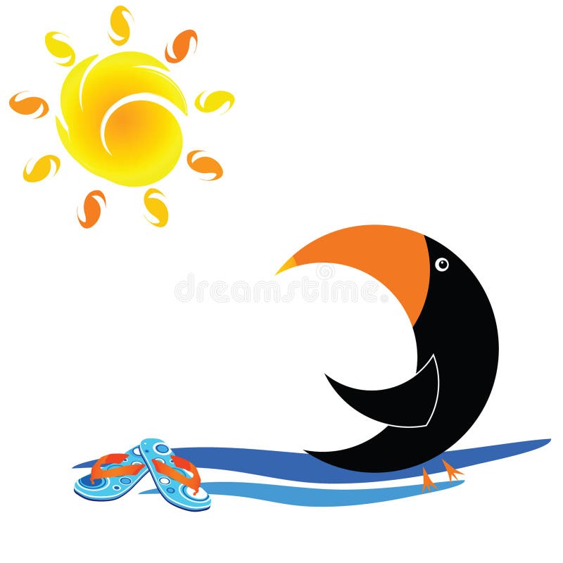 Parrot and beach icon stock vector. Illustration of silhouette - 47558424