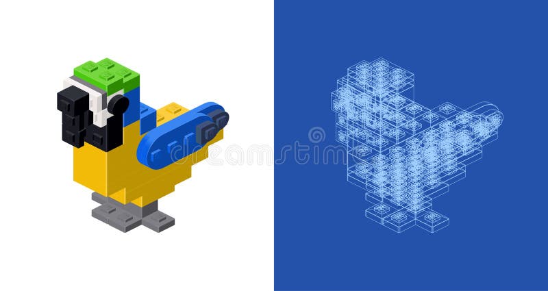 Parrot Blueprint Project Idea and Implementation. Vector Stock Vector ...