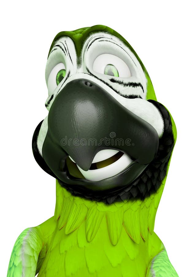 Parrot cartoon is afraid stock illustration. Illustration of adorable ...