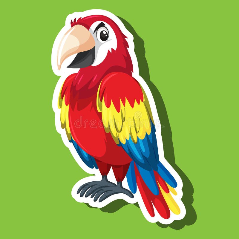 A parrot cartoon character stock vector. Illustration of symbol - 145536588