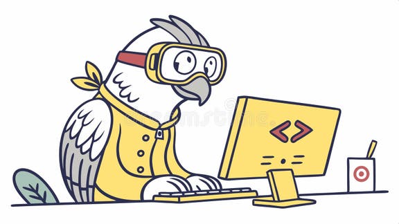 Parrot Coding on Computer Technology Bird Animal Software Development ...