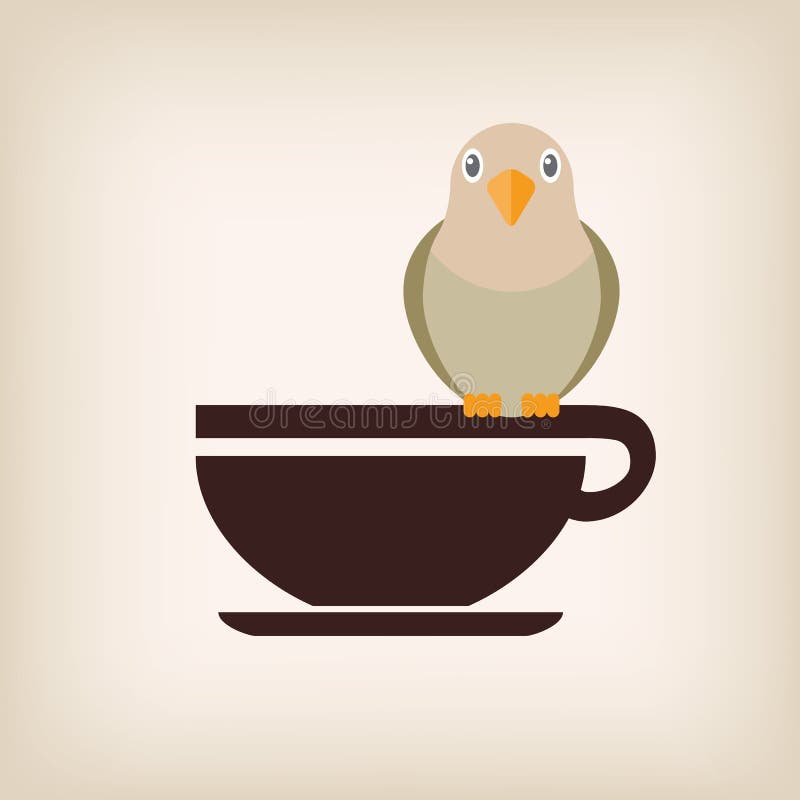 Parrot with Coffee Cup Logo Vector. Stock Vector - Illustration of menu ...