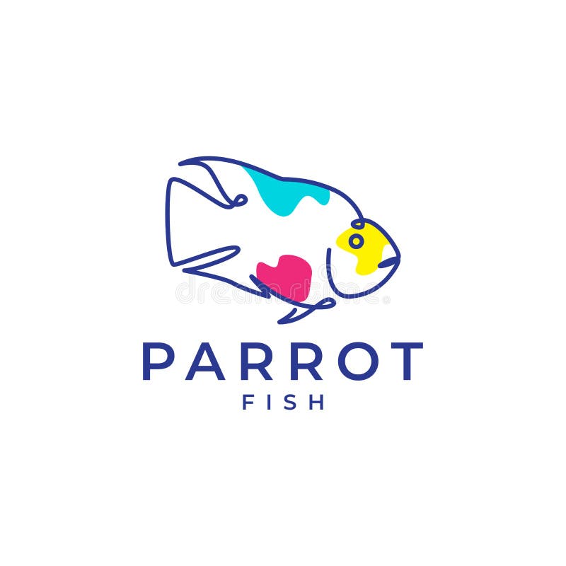 Parrot Fish Lines Art Abstract Logo Design Stock Vector - Illustration ...